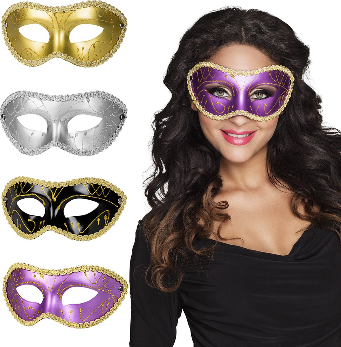Boland - Oogmasker Gabriella assorti - Volwassenen - Showgirl - Glamour ...