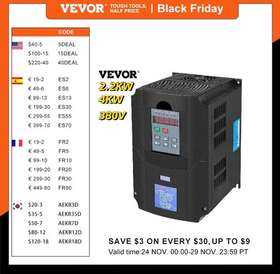 Vevor Frequentieregelaar - Frequentiemeter - Frequentie - Frequentie ...