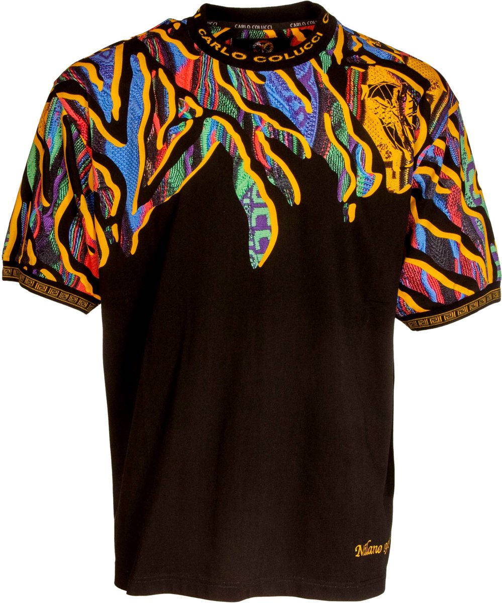 Carlo Colucci C3345-201 T-Shirt Black/ Multicolour | bol.com
