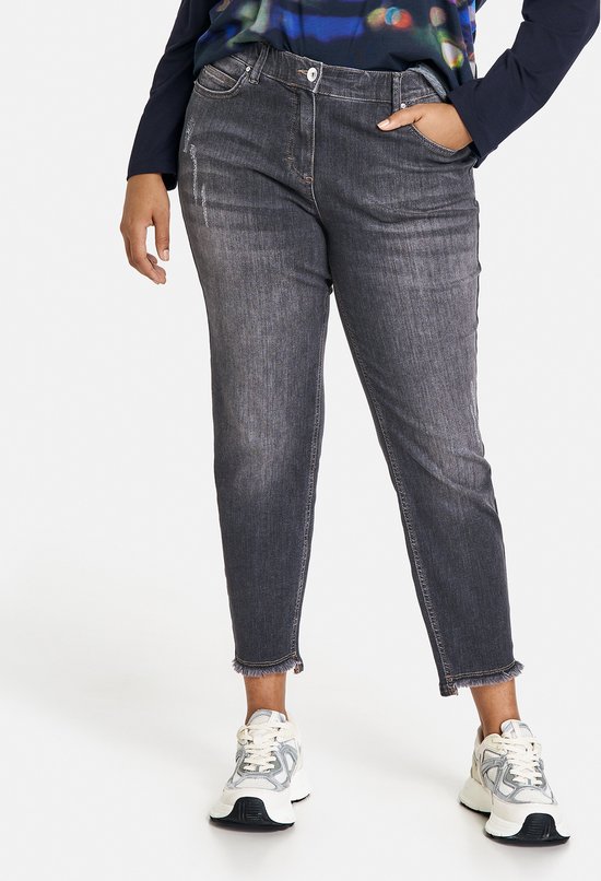 SAMOON Dames 7/8-jeans met used effect Betty Black Denim-56 | bol.com