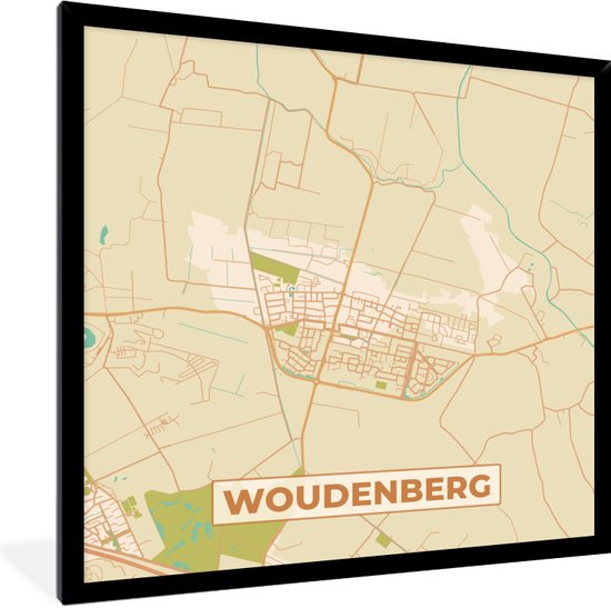Fotolijst incl. Poster - Woudenberg - Stadskaart - Kaart - Plattegrond ...