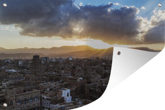 Sunset over the old city of Sanaa in Yemen Garden poster 60x40 cm ...