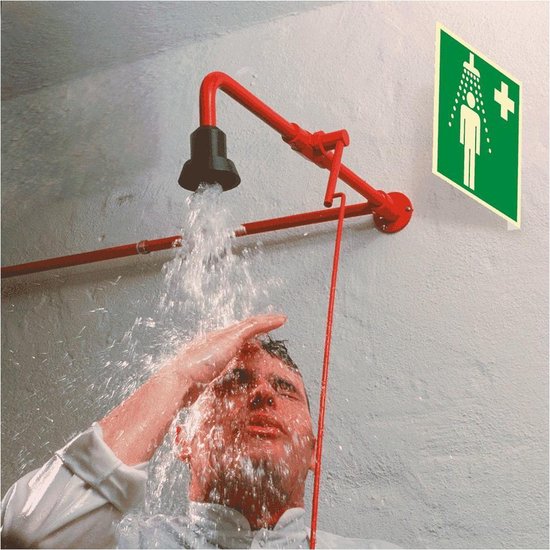 Nooddouche uithangbord, ASR/ISO, Kunststoff, 200x200mm Kunststof | bol