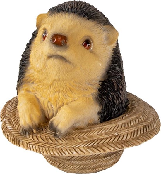 Clayre & Eef Beeld Egel 8x8x9 cm Bruin Polyresin Egel Woonaccessoires | bol