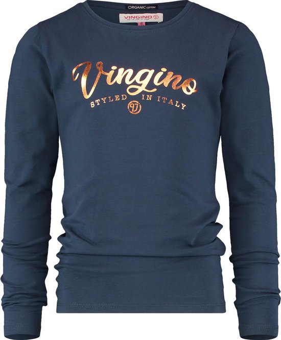 Vingino Longsleeve Logo Meisjes Katoen Donkerblauw Mt 116 | bol