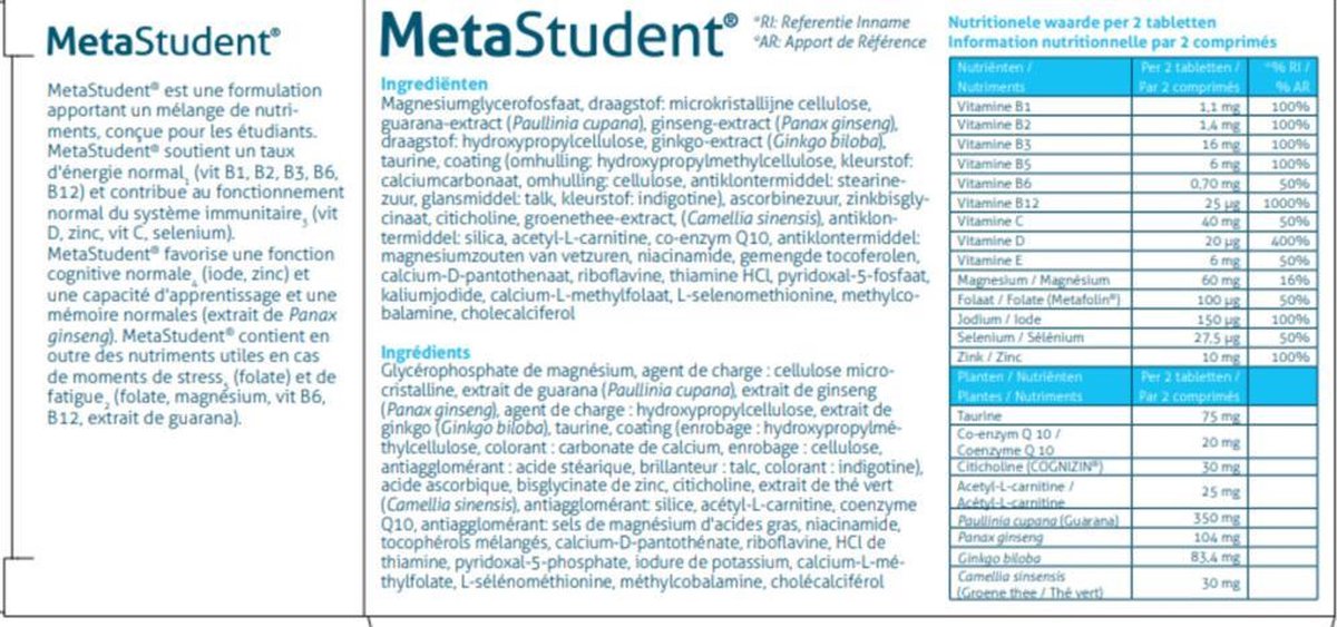 METAGENICS METASTUDENT | bol.com