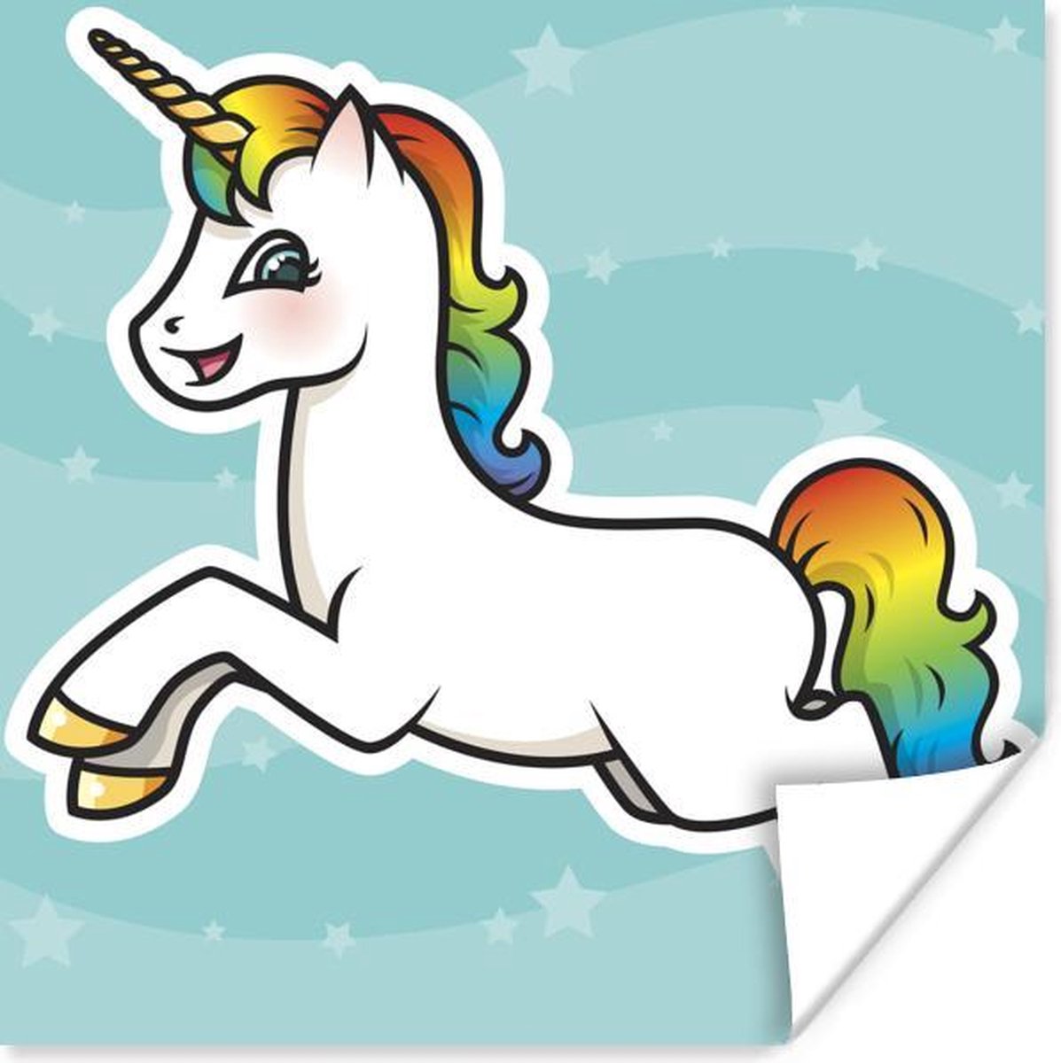 Une illustration d'un poster licorne sautant 75x75 cm - Tirage photo ...