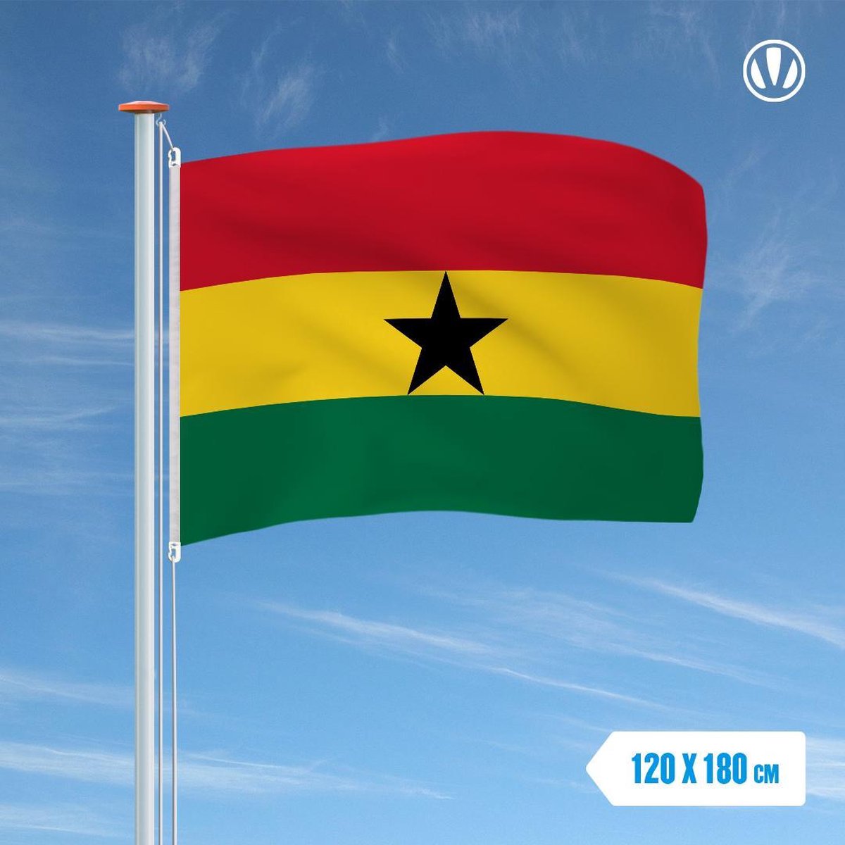 Vlag Ghana 120x180cm | bol