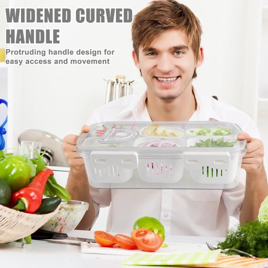 Handige Koelkast Organizer met 6 Compartimenten voor Snacks en ...