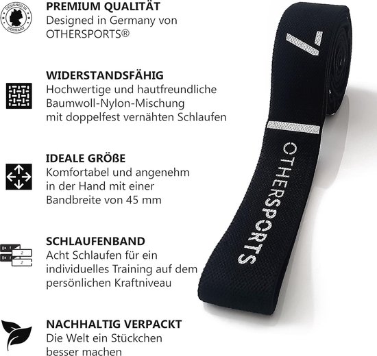 Elastische Weerstandsband met Lussen - 8 Niveaus voor Thuis Workout en ...