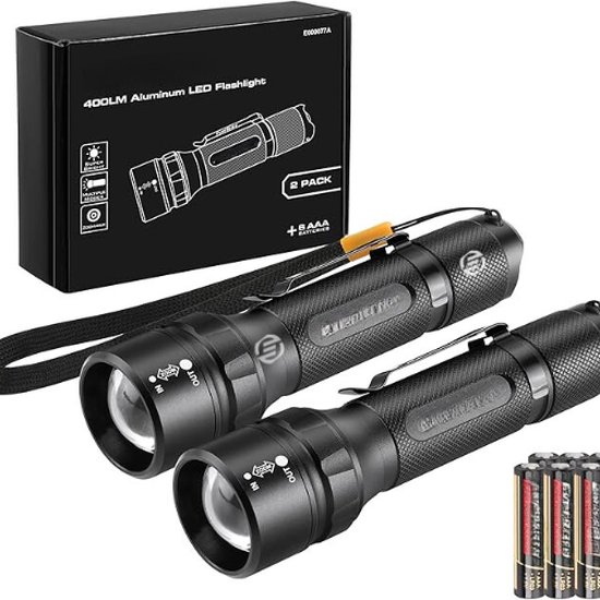 Equivera Nood Zaklamp - Nood Zaklamp - Zaklamp op Batterijen - Oplaadbare Zaklamp -... | bol