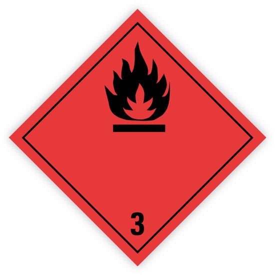 Simbol® - Stickers ADR 3.0 Flammable Liquid - Formaat 20 x 20 cm. | bol