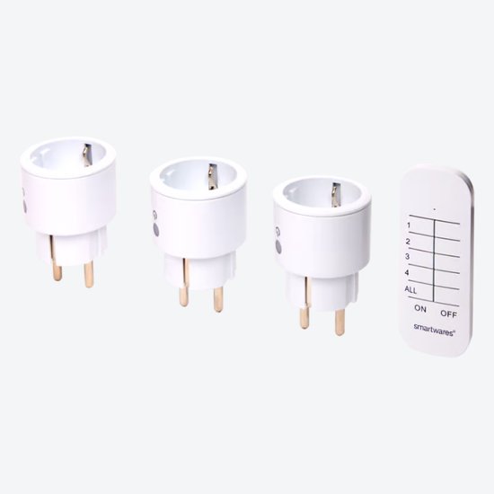 Smartwares Schakelset met afstandsbediening - 3 mini schakelaars met 4 ...