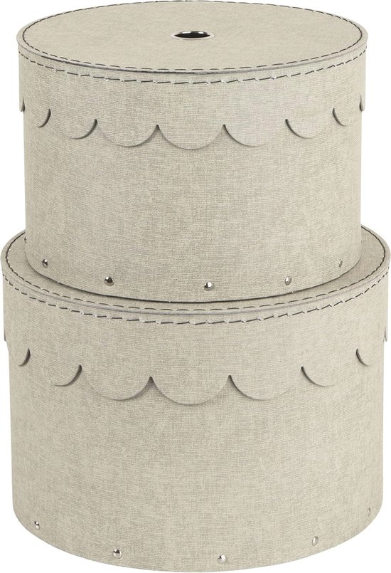 Set van 2 ronde opbergdozen met deksel - Decoratieve opbergdozen voor ...