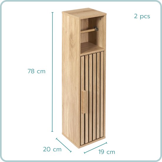 Nordix Toiletkastje - Set van 2 - WC kastje - Badkamerkastje - WC ...