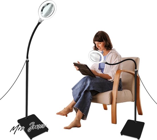 Mrs. Jones Vergrootglas met licht en standaard - flexibele zwanenhals ...