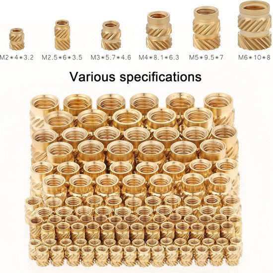 390 STKS binnendraad gekartelde moeren, schroefdraad Inserts, M2 M2.5 ...
