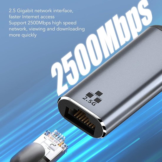 USB C Naar Ethernet-adapter 2500 Mbps RJ45 2.5G High Speed Gigabit ...