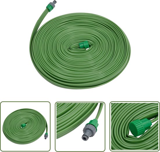 The Living Store Sproeislang 3-pijps PVC 7,5 m groen - Tuinslang ...