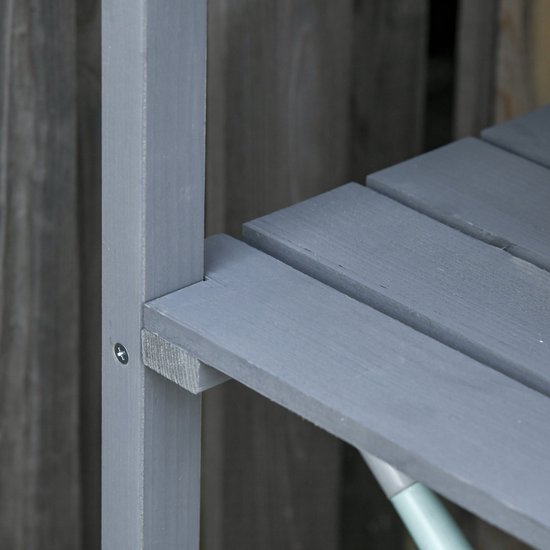 Planttafel Tuintafel Bloemtafel met metalen werkoppervlak tuin hout ...