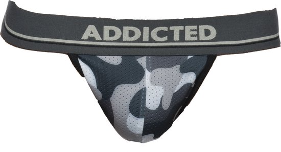 ADDICTED Camo Mesh Push Up Thong Charcoal - MAAT XXL - Heren Ondergoed ...