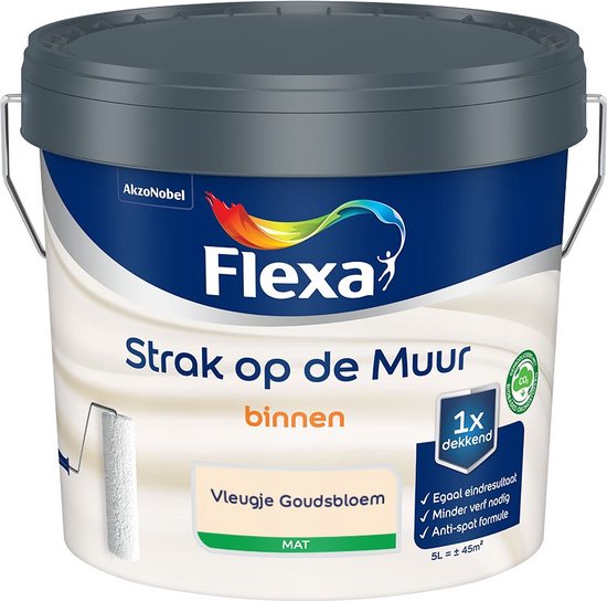 Flexa - Strak op de Muur Binnen Muurverf Mat - Vleugje Goudsbloem ...