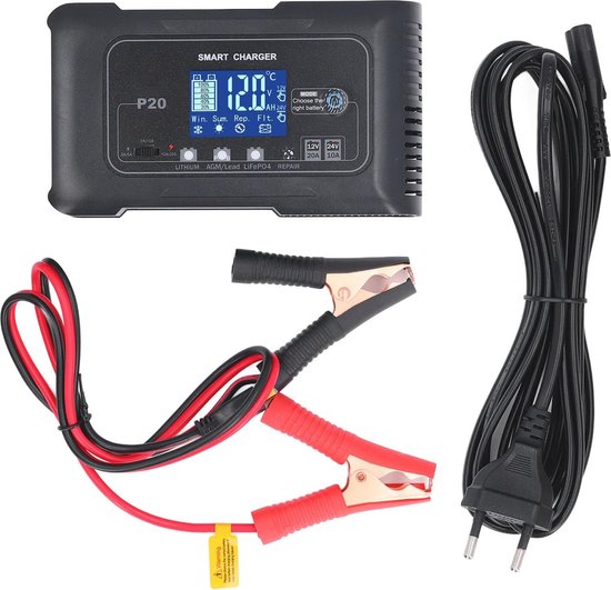 Slimme Auto-acculader 12V 20A / 24V 10A - Automatische Detectie en ...