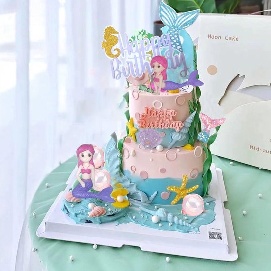 Mermaid Cake Topper - 27pcs Tail Toppers - Underwater World Birthday ...