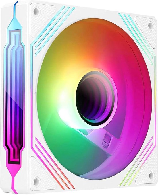 140mm Wit Reverse Flow RGB Ventilator - 5V ARGB 3PIN PWM 4PIN | bol