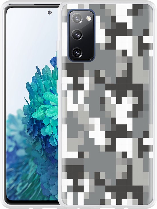 Cazy Hoesje geschikt voor Samsung Galaxy S20 FE - Pixel Camouflage | bol