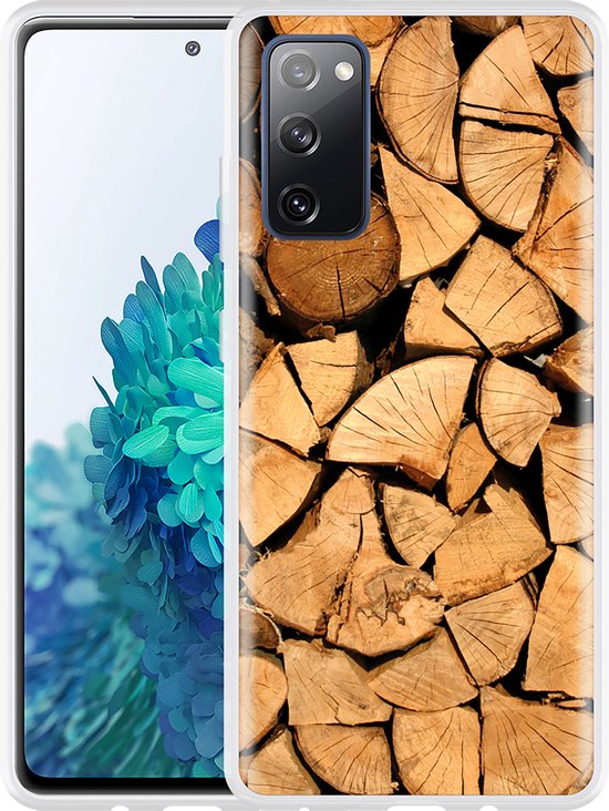 Cazy Hoesje geschikt voor Samsung Galaxy S20 FE - Houtblokken | bol
