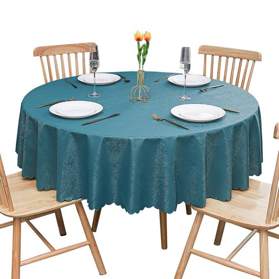 Rond PVC-tafelkleed - Water- en vuilafstotend - Dark Green - 160 cm | bol
