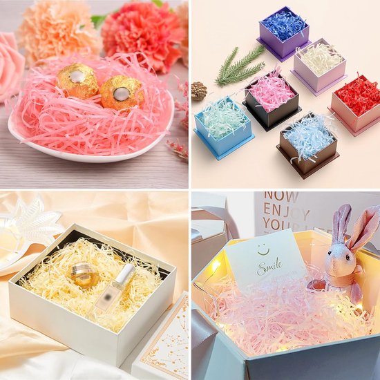 200g Papier snippers vulling voor geschenkmanden en dozen donkerblauw | bol
