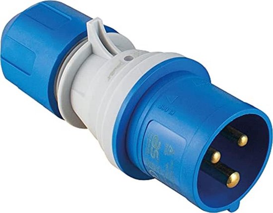 CEE Stekker 230V 16A 3-polig met Spanningsindicator voor Buiten IP44 ...