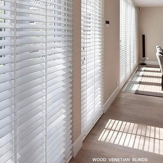 Massief Houten Jaloezieën 50mm Latten | Houten Raambekleding voor ...