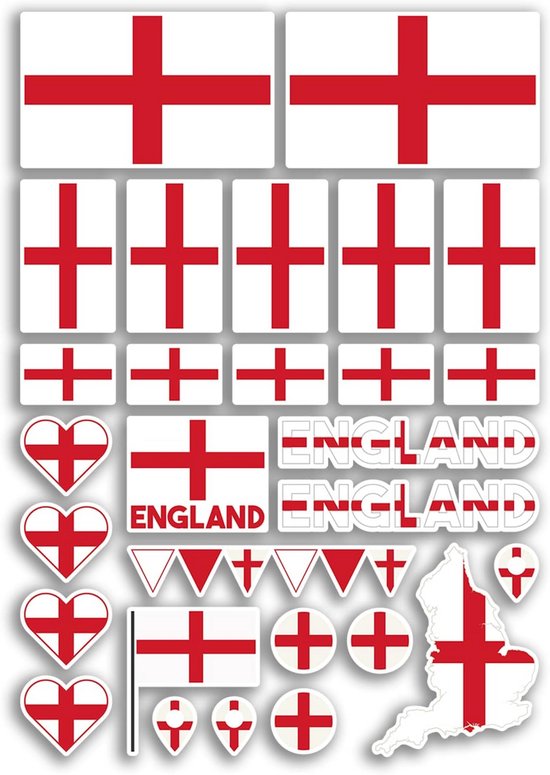 A4 Stickervel met Engelse Vlaggen van Vinyl voor Knutselen en Decoratie ...