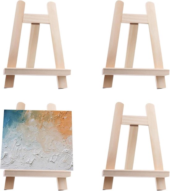 Mini Ezel Set van 4 - Houten Tafelezel voor Bruiloft en Fotolijst ...