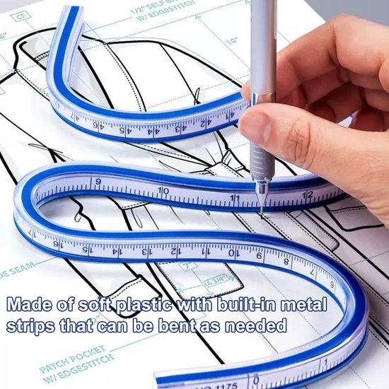 Flexibele Meetlat 50 cm - Buigbare Liniaal voor Tekenen en ...