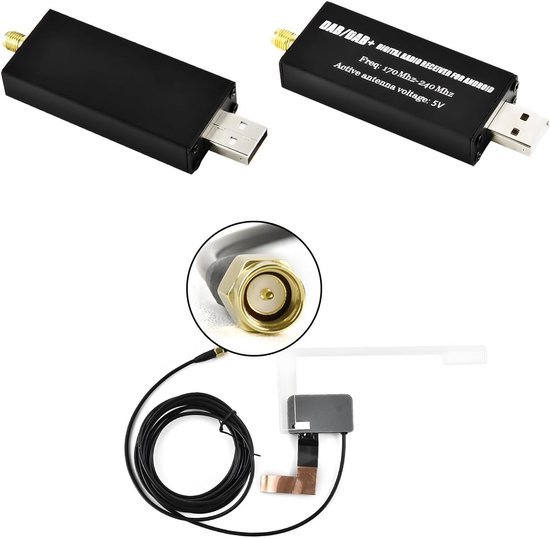 DAB/DAB+ Auto Antenne voor Autoradio met SMA Connector en USB | bol