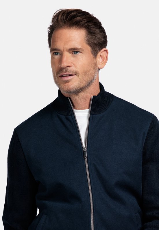 Baileys Heren Vest – Gekleed Flanel Vest met Rits – Regular Fit – Navy ...