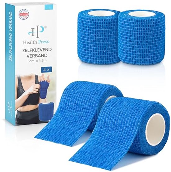 Zelfklevend Elastisch Verband - 4 Rollen 5 cm x 4,5 m | Waterdichte ...
