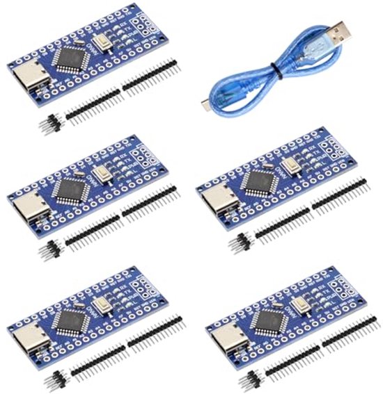 Ontwikkelprintplaat met USB-kabel - 5 stuks 5V 16MHz microcontroller ...