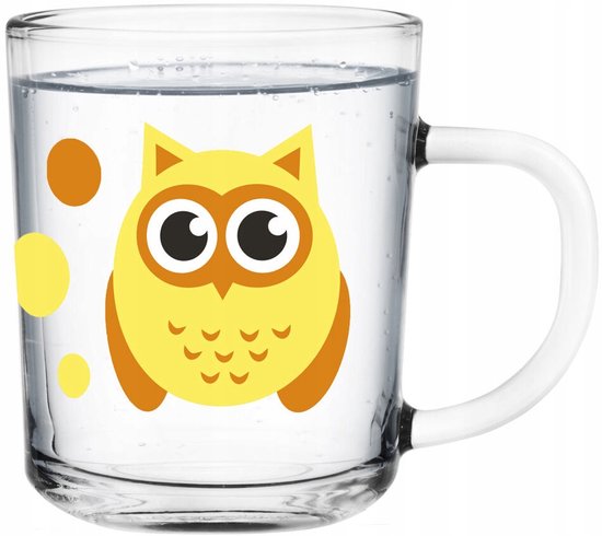 Set van 3 Glazen Mokken Tola Uil - 200ml per stuk | bol