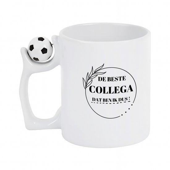 Hacebo® - de beste collega dat ben ik dus koffiebeker met voetbal wit ...