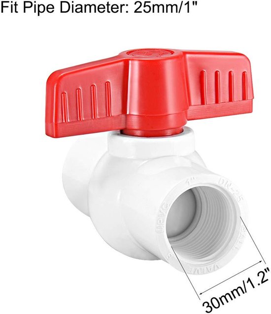 PVC kraan met kogelkraan voor waterkraan 1" binnengatdiameter - Rood ...