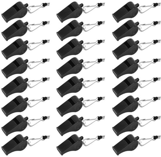 Fluitjes, 24 stuks plastic sportfluitjes met koord, luid klinkende ...