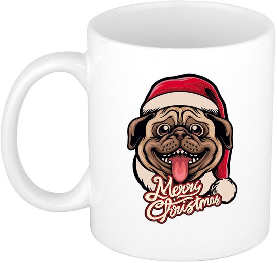 Bellatio Decorations Koffiemok - Merry Christmas hond - 300 ml ...