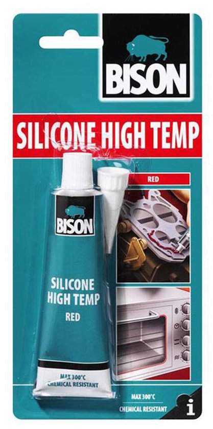 Bison Silicone Hoge Temperatuur Lijm - 60ml - Rood - Afdichten en ...
