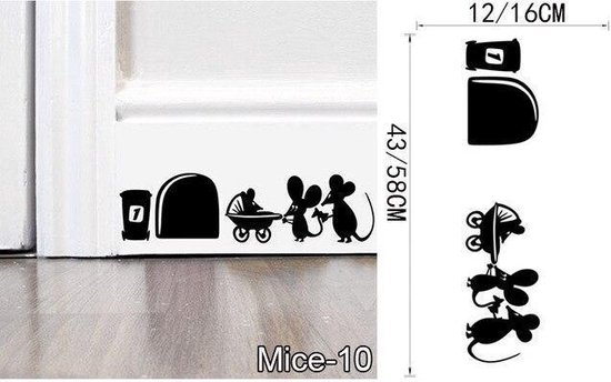 3D Sticker Decoratie Familie Baby Muis Gat Muurstickers voor kinderen ...