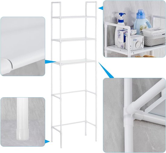 Toiletrek, wc-rek van metaal, badkamerrek boven het toilet ...